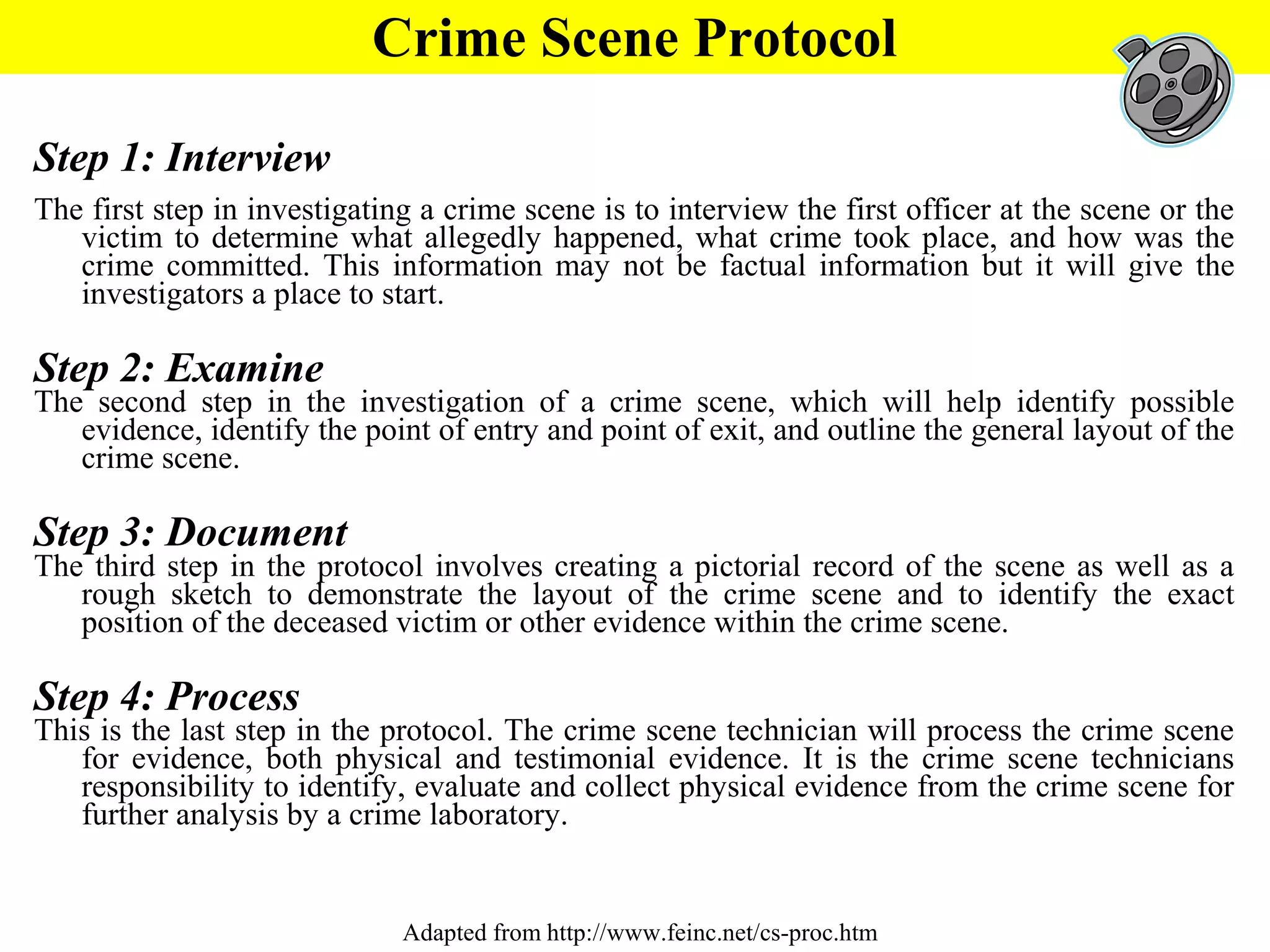 Crime Scene Basics PowerPoint | PPT