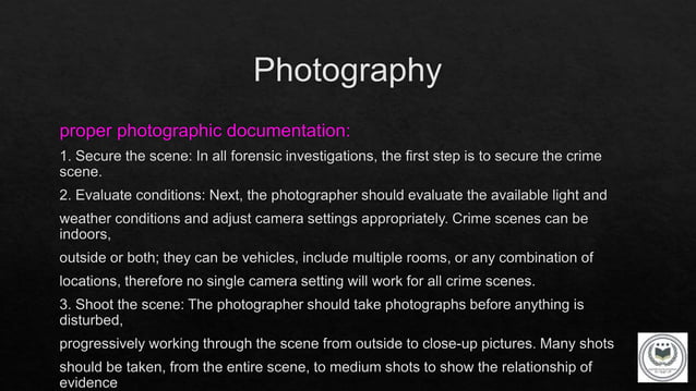 Crime Scene Documentation | PPTX | Crime & Harmful Acts to Individuals ...