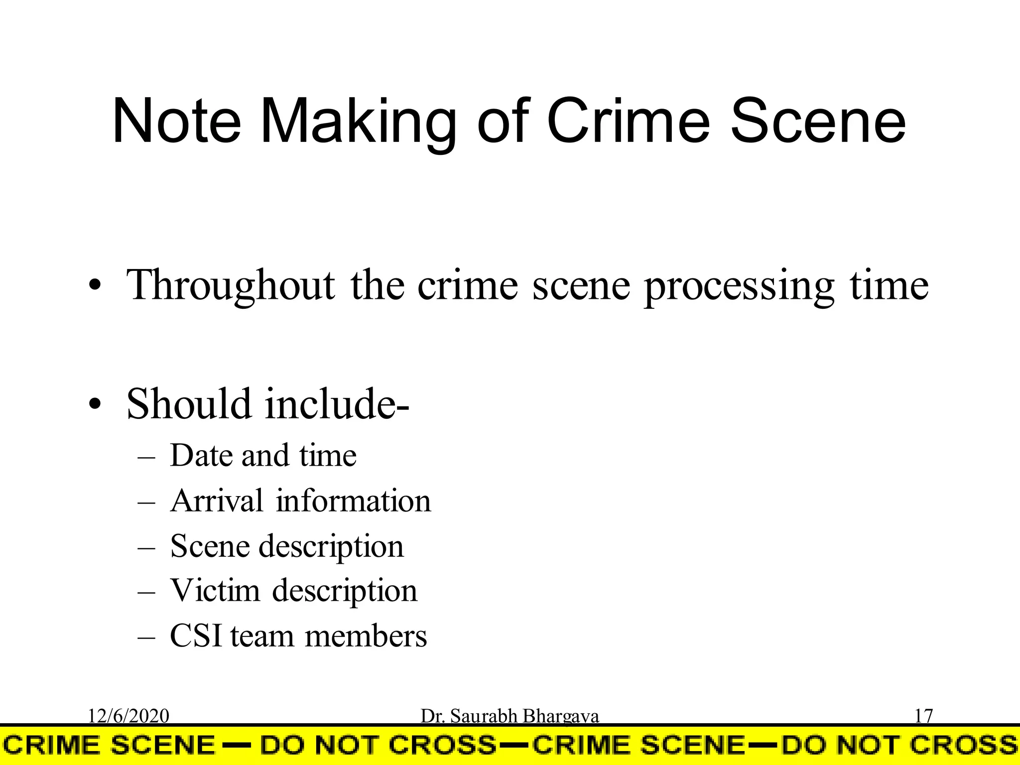 Crime scene investigation lecture | PDF