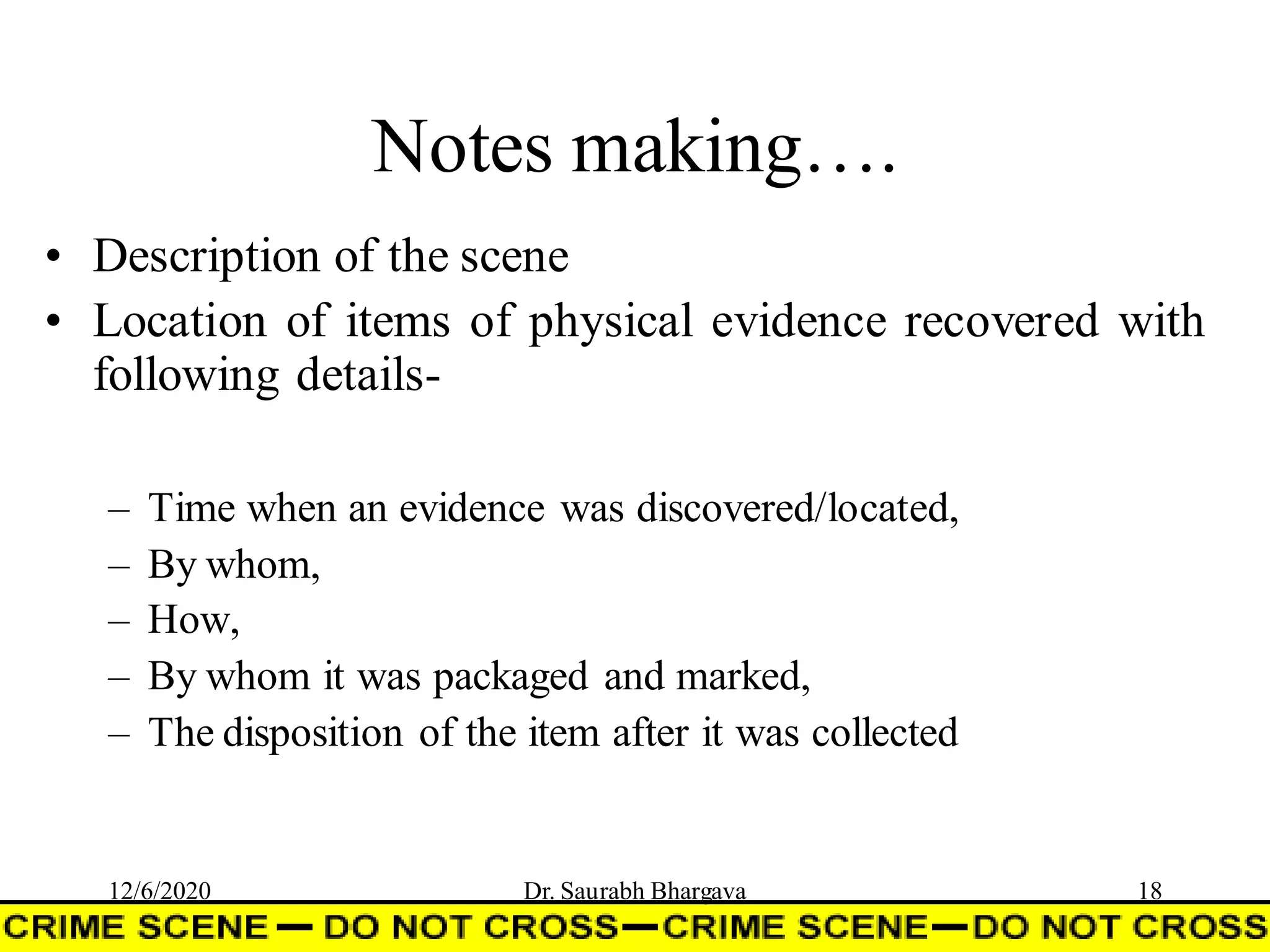 Crime scene investigation lecture | PDF