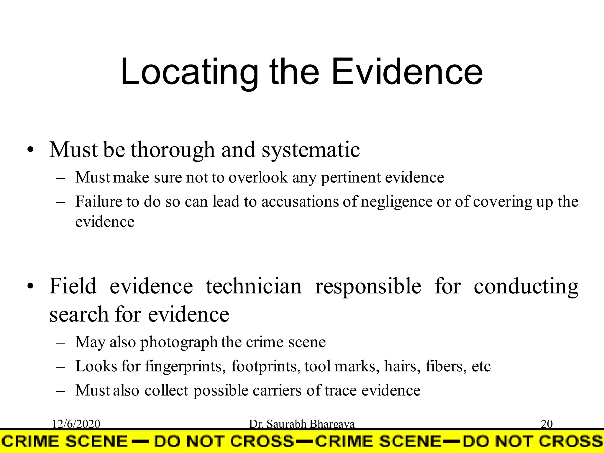 Crime scene investigation lecture | PDF