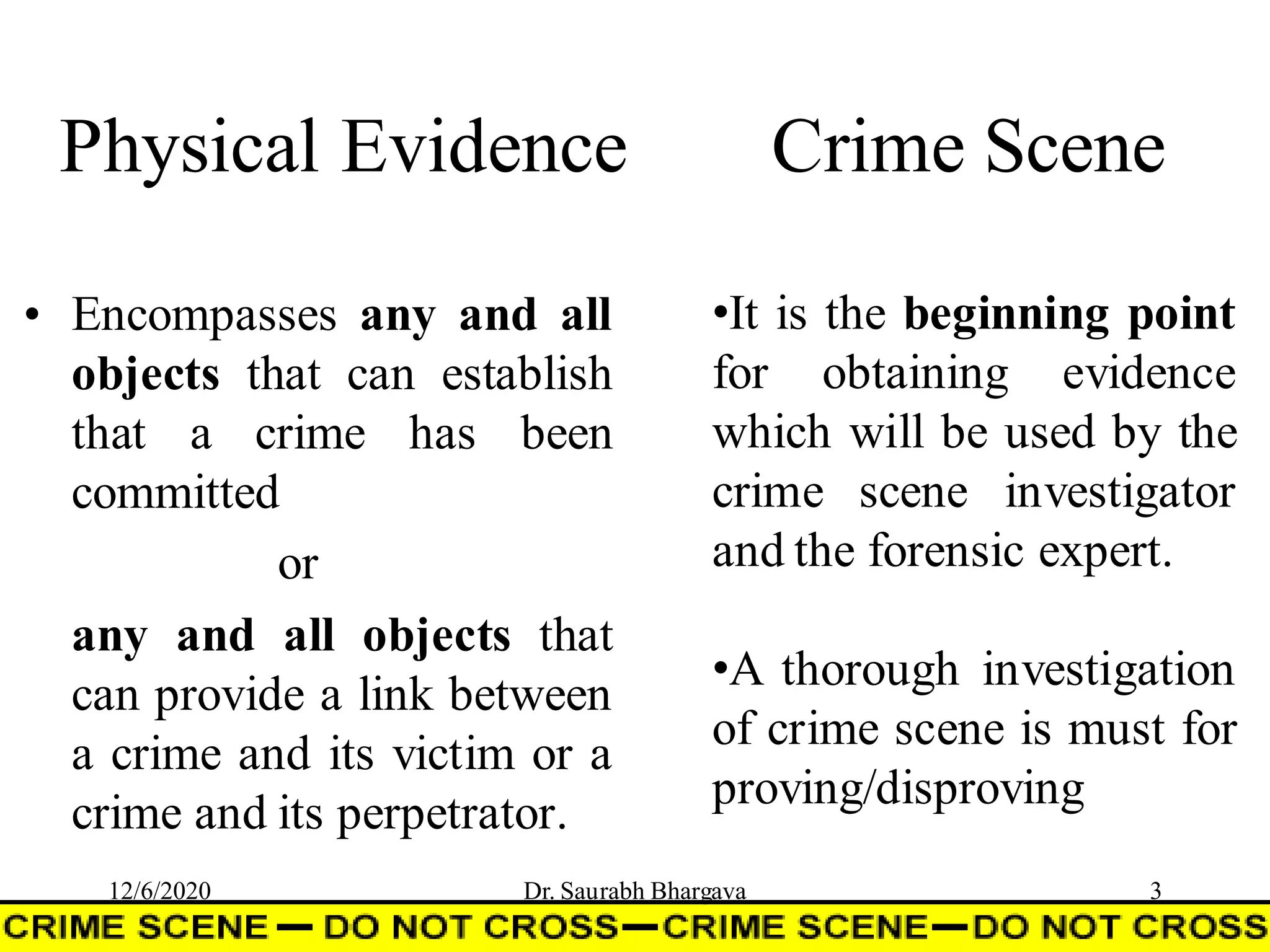 Crime scene investigation lecture | PDF