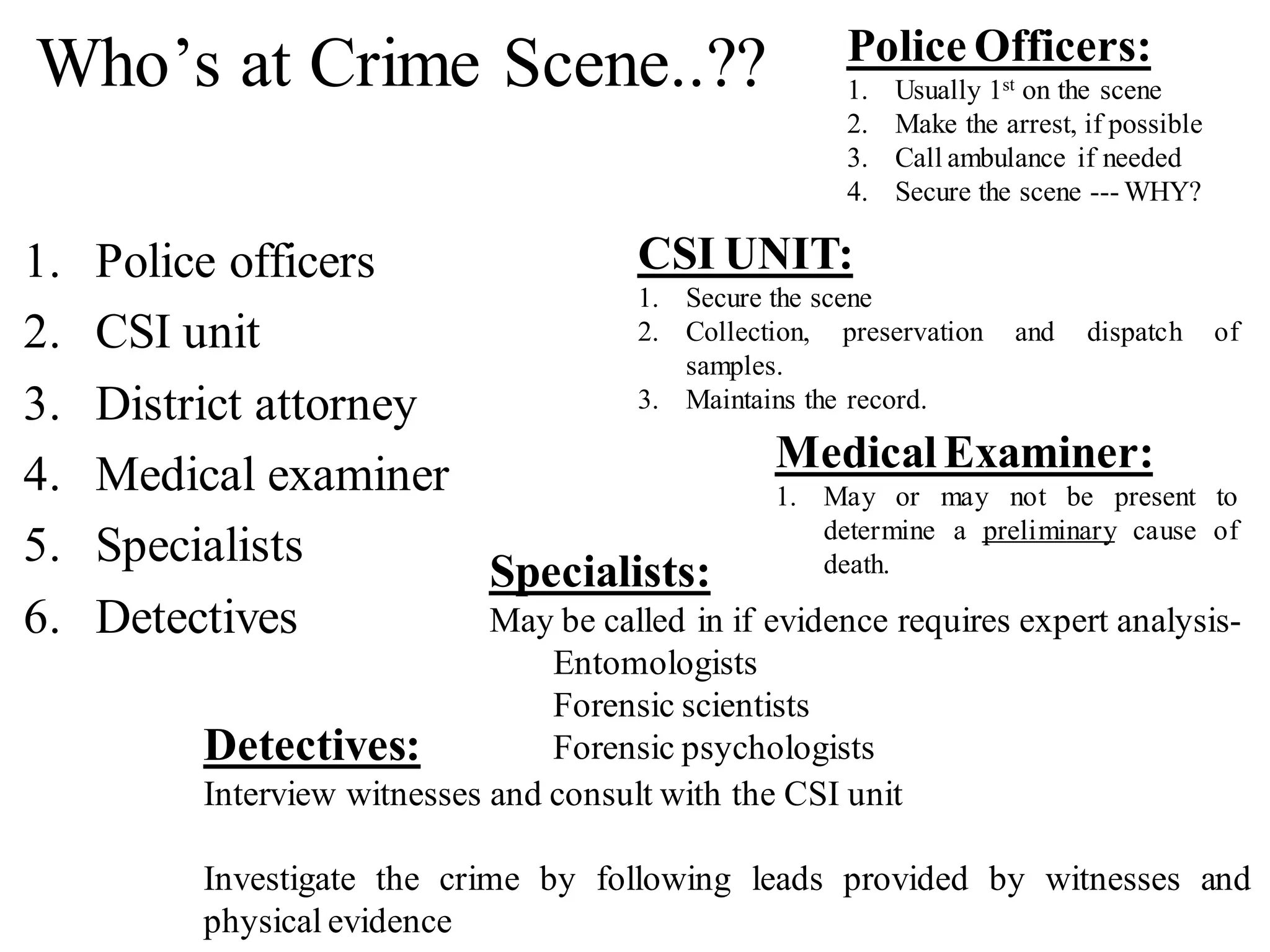 Crime scene investigation lecture | PDF
