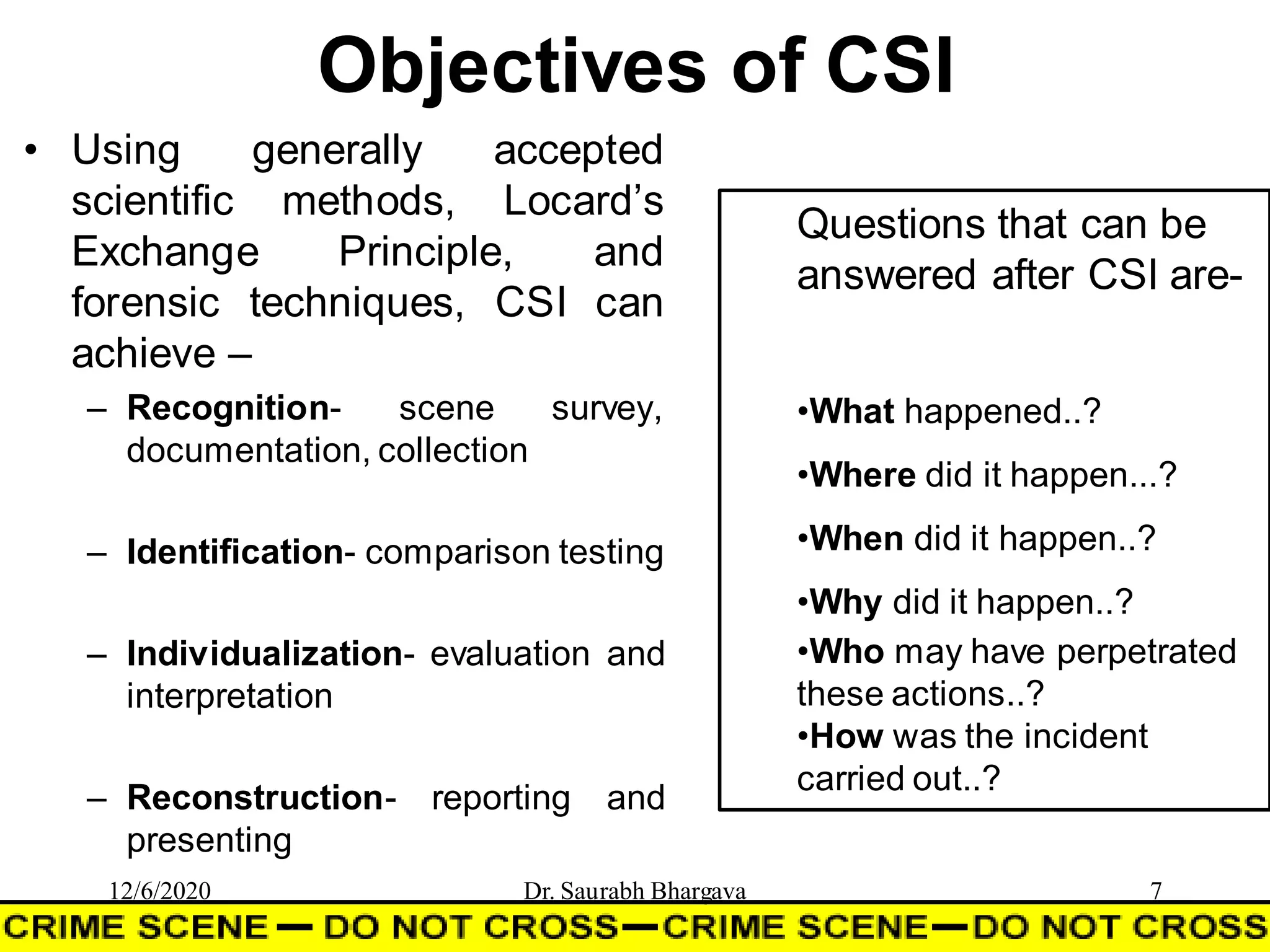Crime scene investigation lecture | PDF