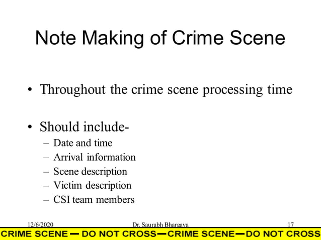Crime scene investigation lecture | PDF