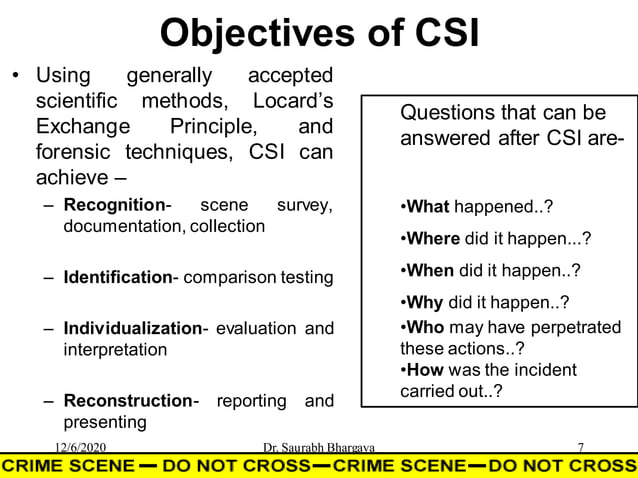 Crime scene investigation lecture | PDF