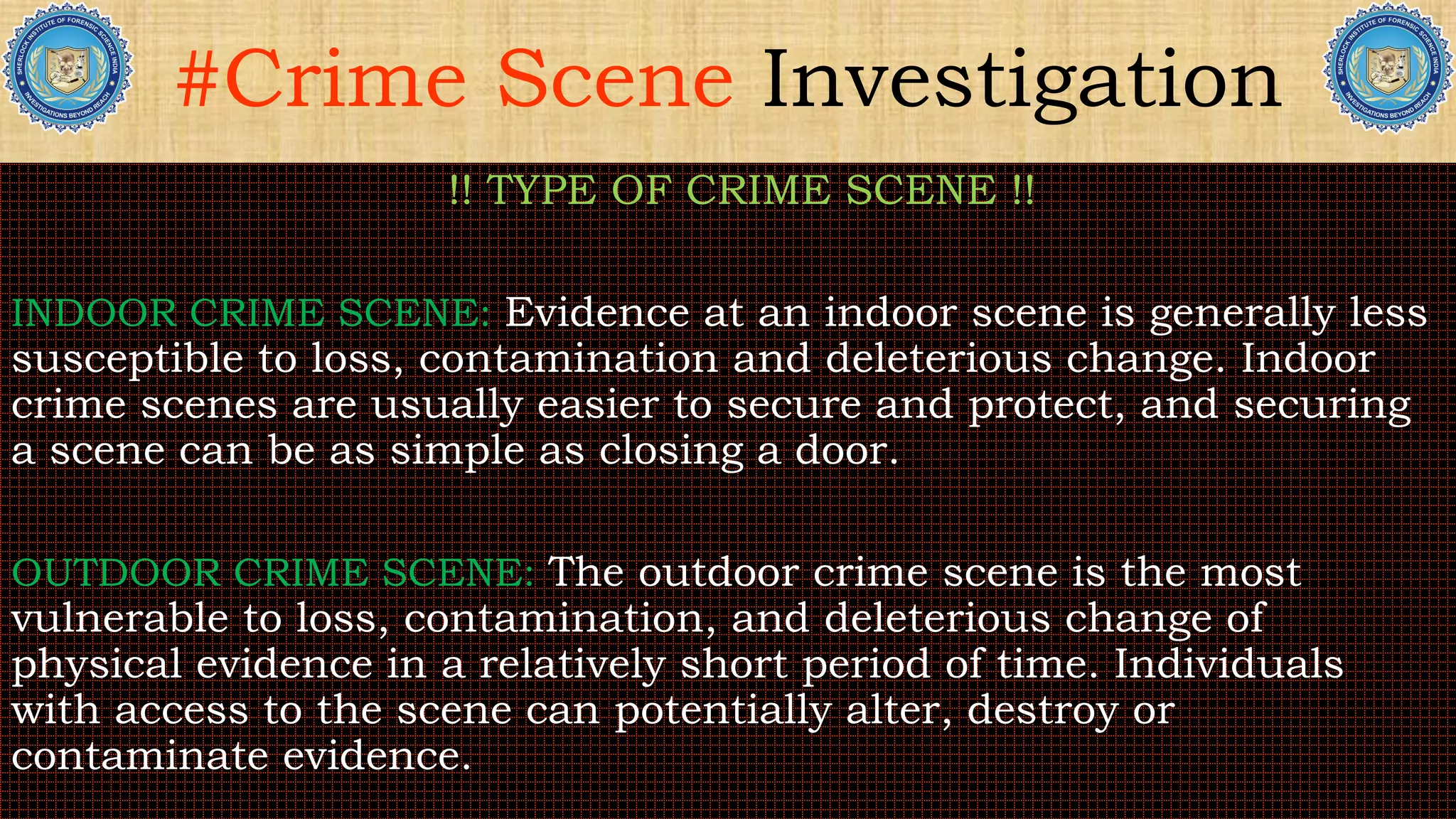 IMPORTANCE OF CRIME SCENE: COLLECTION & PRESERVATION OF EVIDENCE | PDF