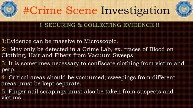 IMPORTANCE OF CRIME SCENE: COLLECTION & PRESERVATION OF EVIDENCE | PDF ...