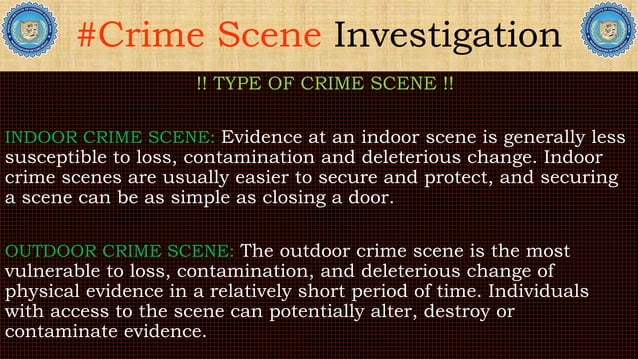 IMPORTANCE OF CRIME SCENE: COLLECTION & PRESERVATION OF EVIDENCE | PDF ...