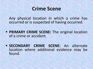Crime scene management | PPTX