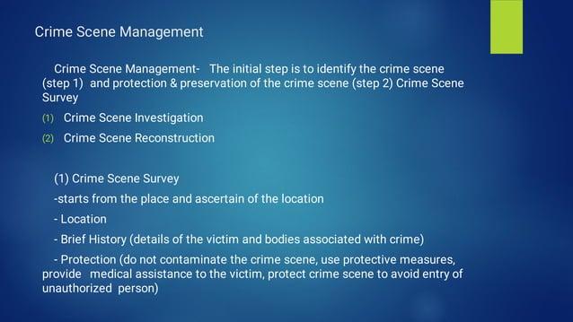 Crime Scene Management (forensic science) | PDF | Crime & Harmful Acts ...