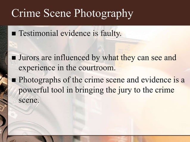 Crime_Scene_Photography.ppt | Cameras and Camcorders | Consumer Electronics