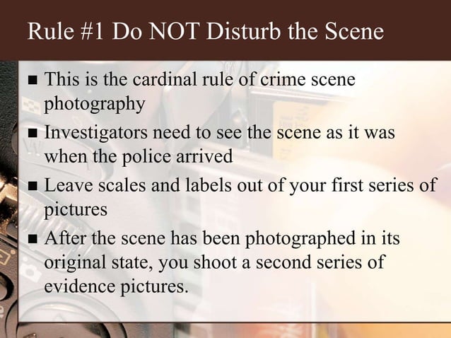 Crime_Scene_Photography.ppt | Cameras and Camcorders | Consumer Electronics