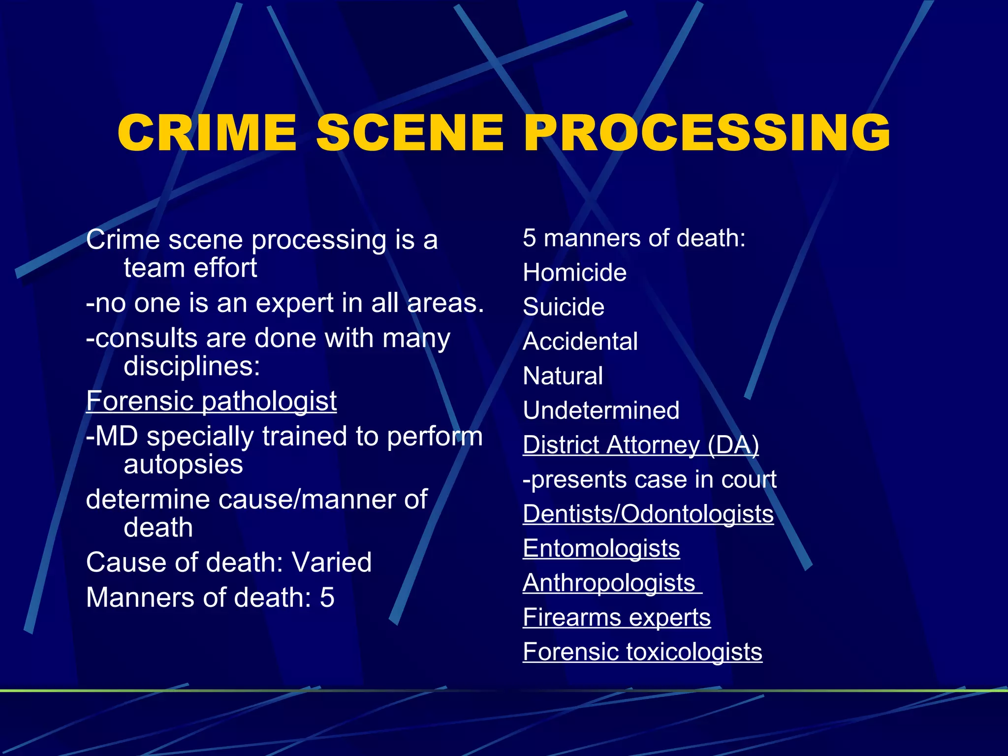 Crime Scene Processing | PPT