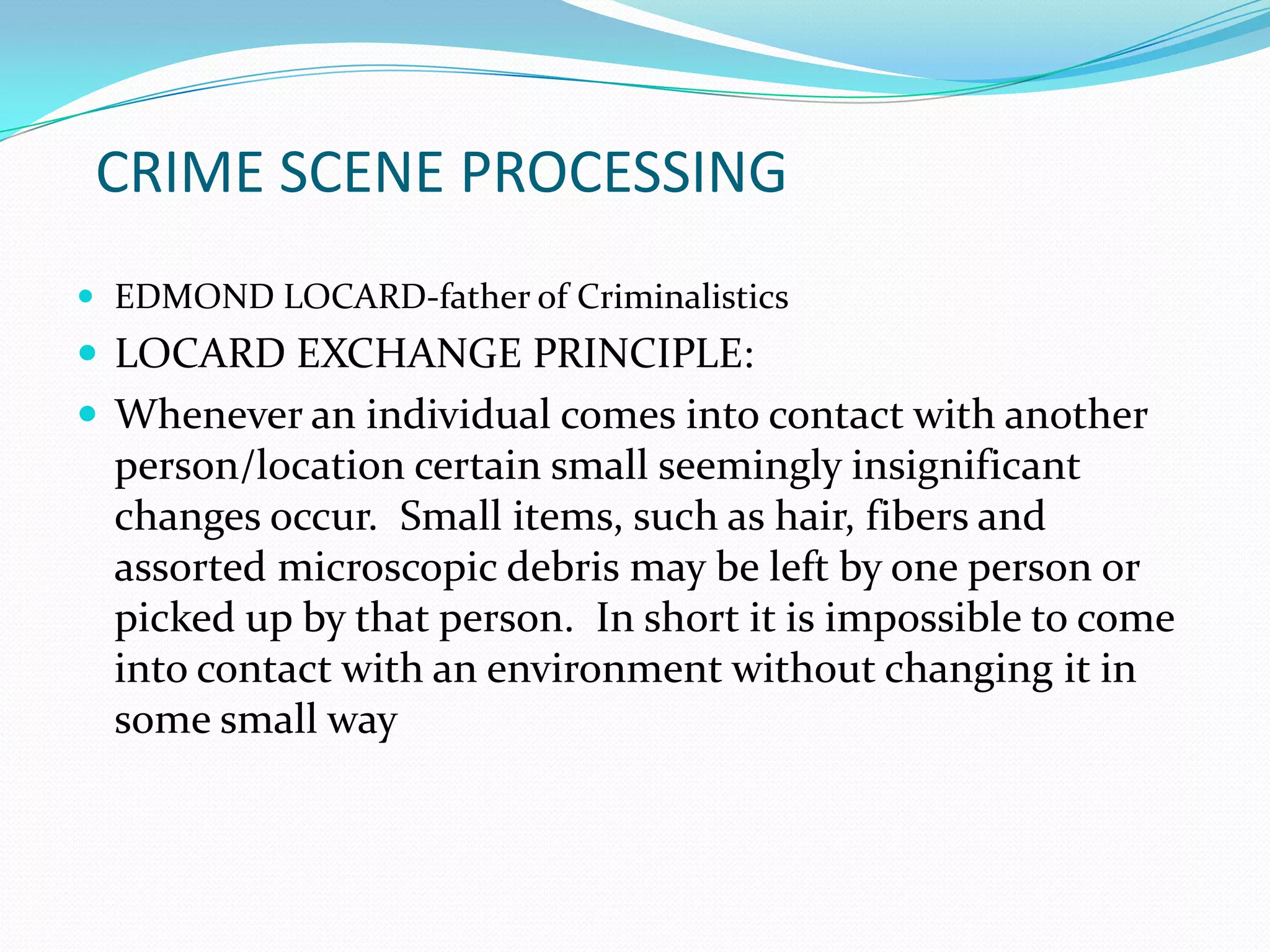 Crime Scene Processing Ol | PPTX