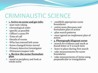 Crime Scene Processing Ol | PPTX