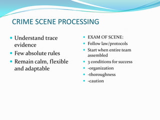 Crime Scene Processing Ol | PPTX