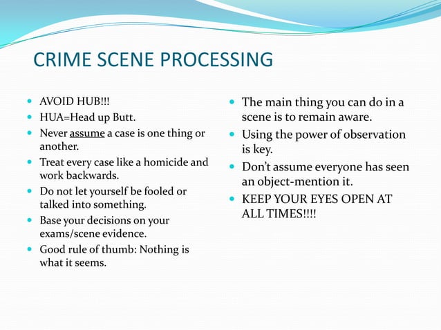 Crime Scene Processing Ol | PPT