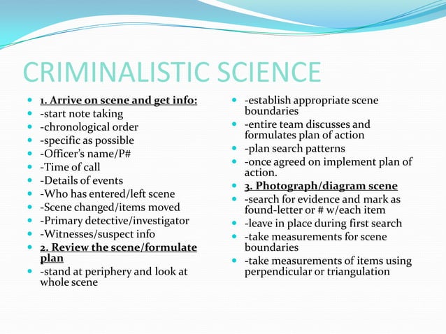 Crime Scene Processing Ol | PPTX
