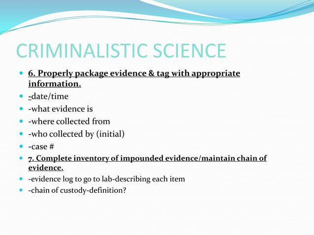 Crime Scene Processing Ol | PPT