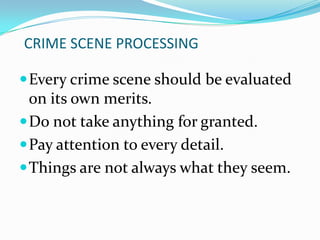 Crime Scene Processing Ol | PPT