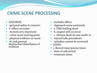 Crime Scene Processing Ol | PPTX