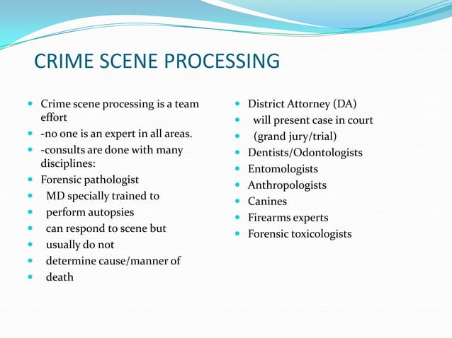 Crime Scene Processing Ol | PPT