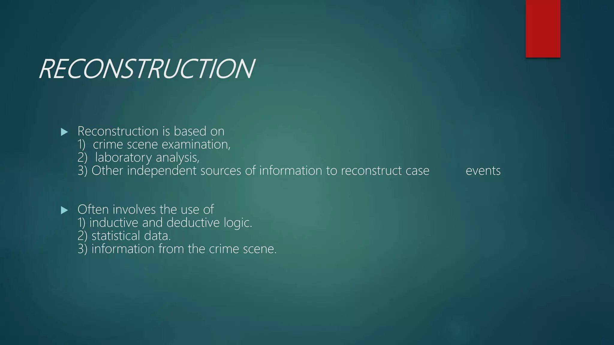 Crime scene reconstruction | PPTX