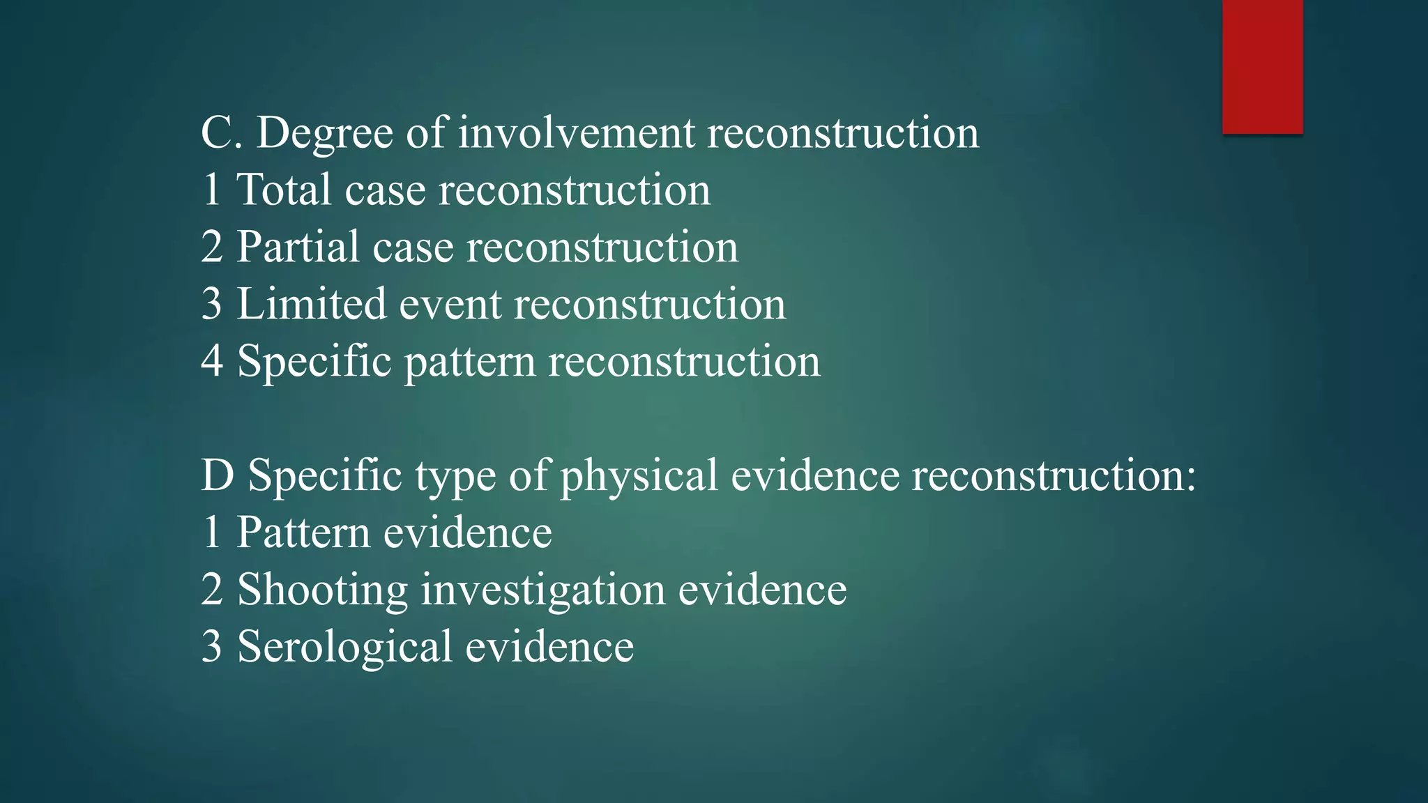 Crime scene reconstruction | PPTX