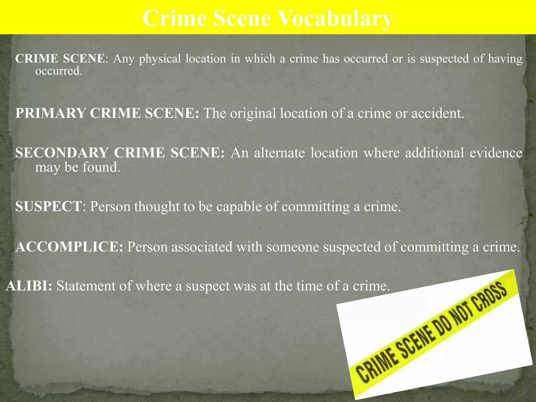 Crime scenes presentation | PPTX