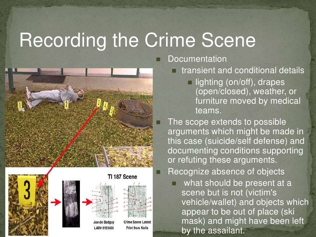 Crime scenes presentation