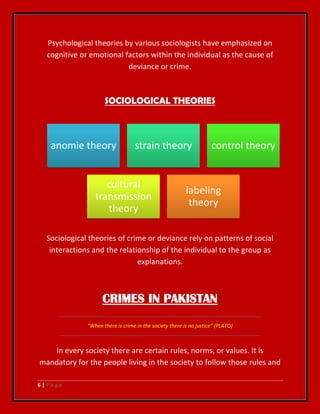Crimes in pakistan sociology assingment | PDF