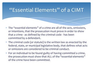 Crimes Involving Moral Turpitude (CIMTs) | PPTX