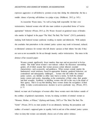 Archetypes and Crimes of Women | DOCX