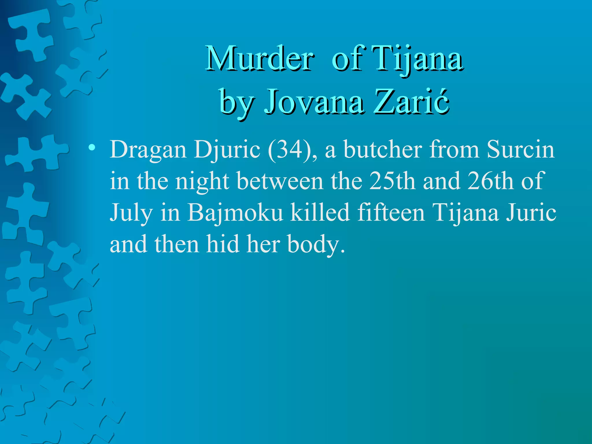 Crime story by jovana zarić | PPT