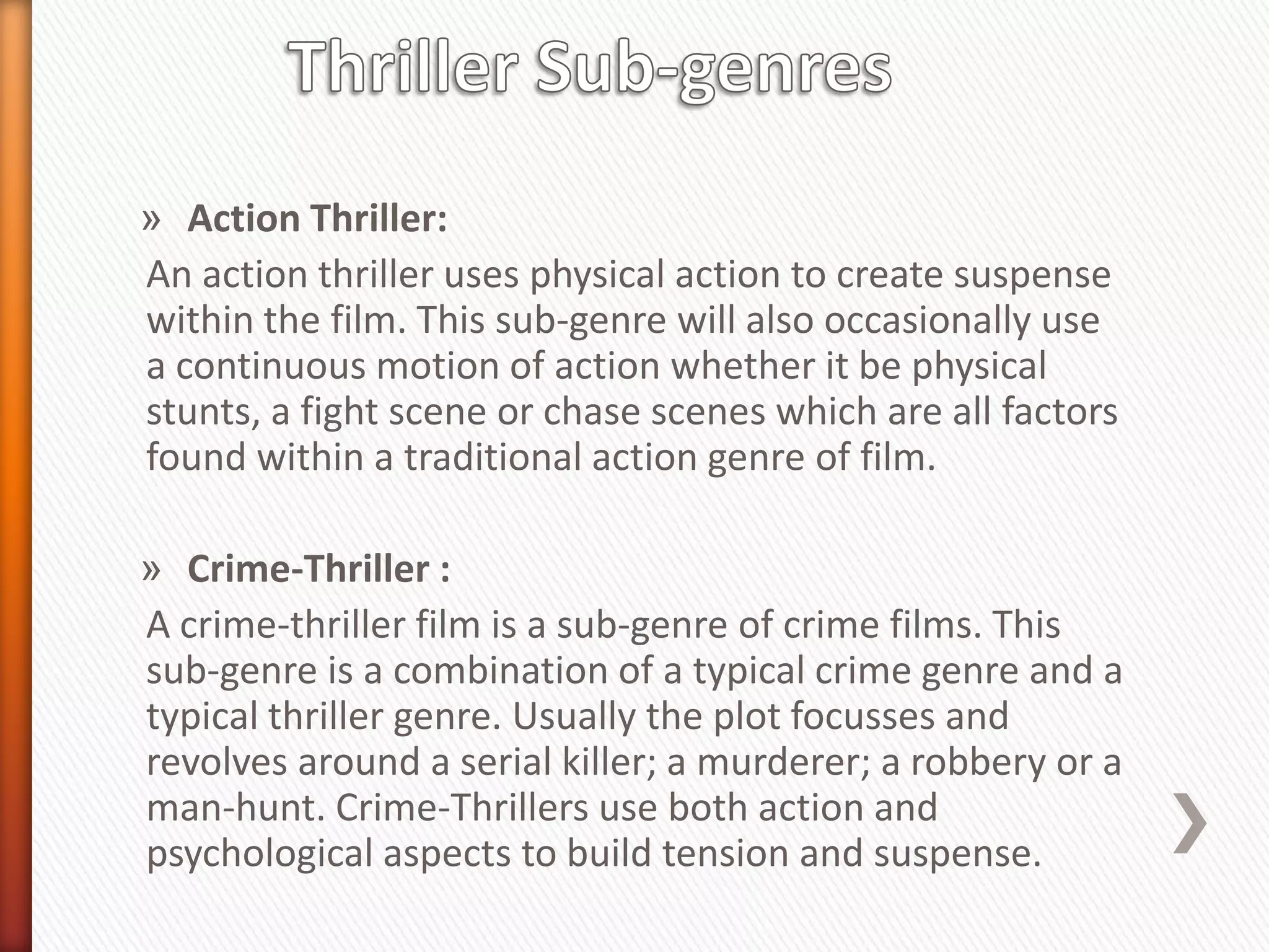 Crime & thriller genre | PPTX