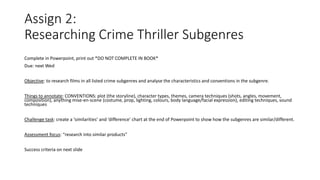 Crime thriller subgenre | PPT