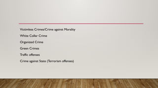 Crime Typologies lecture slides with examples | PPTX