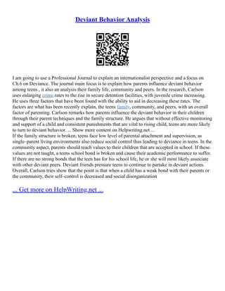 Crime Vs Deviant Behavior | PDF