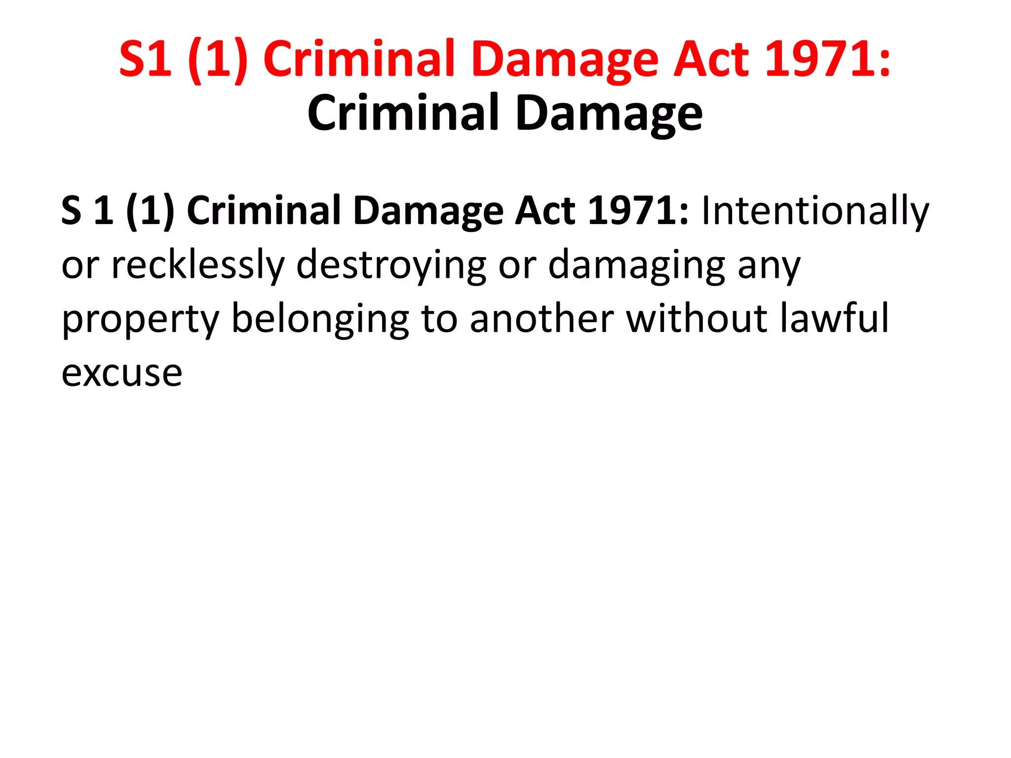 Criminal damage | PPTX