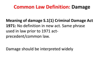 Criminal damage | PPTX