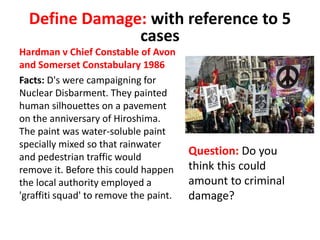 Criminal damage | PPTX