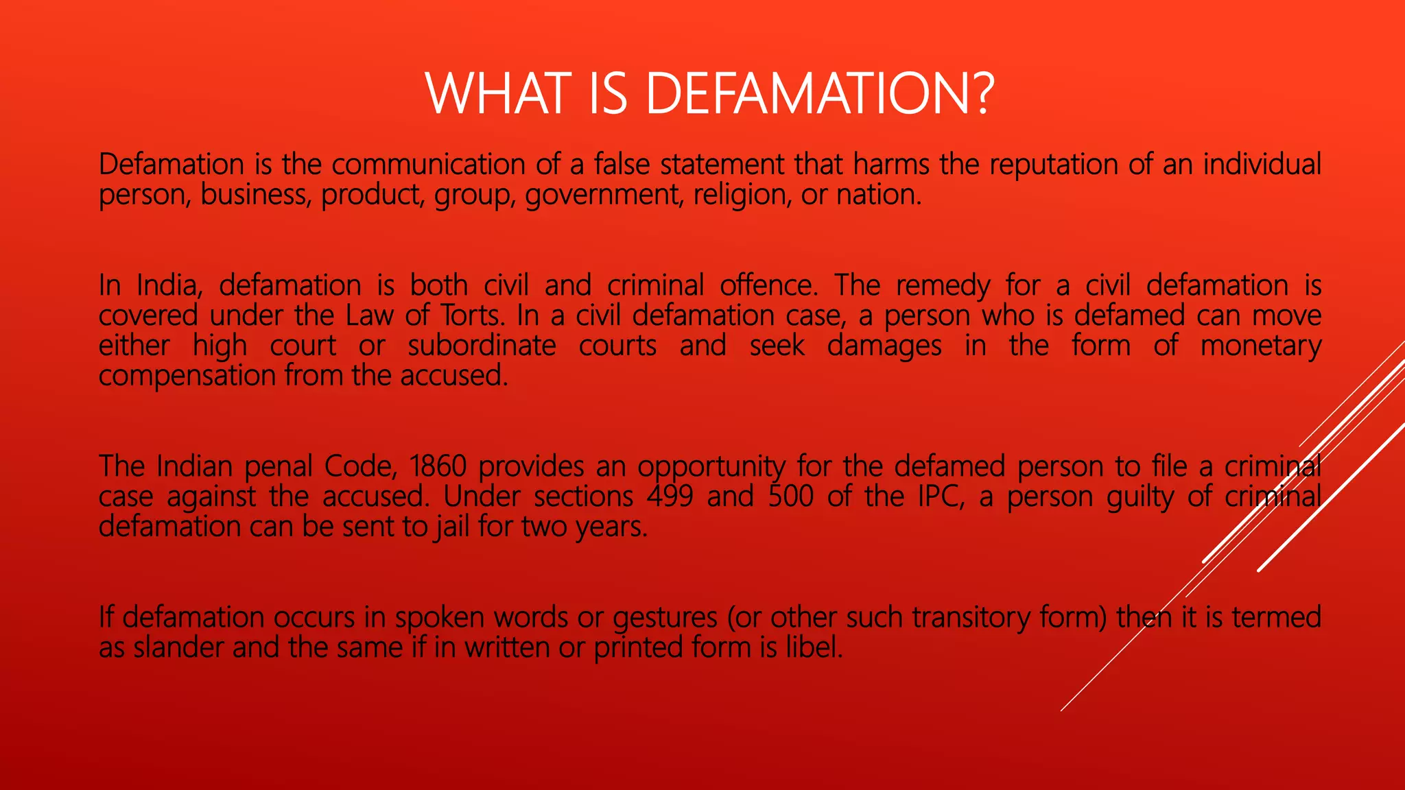 Criminal defamation | PPTX