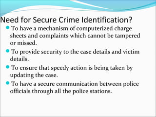 Criminal identification system | PPT