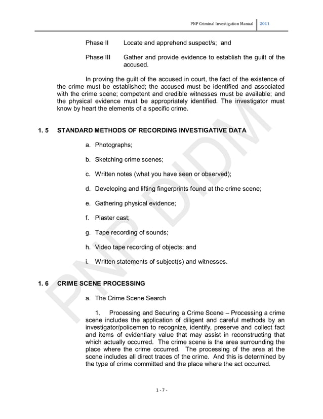 Philippine National Police Criminal Investigation Manual