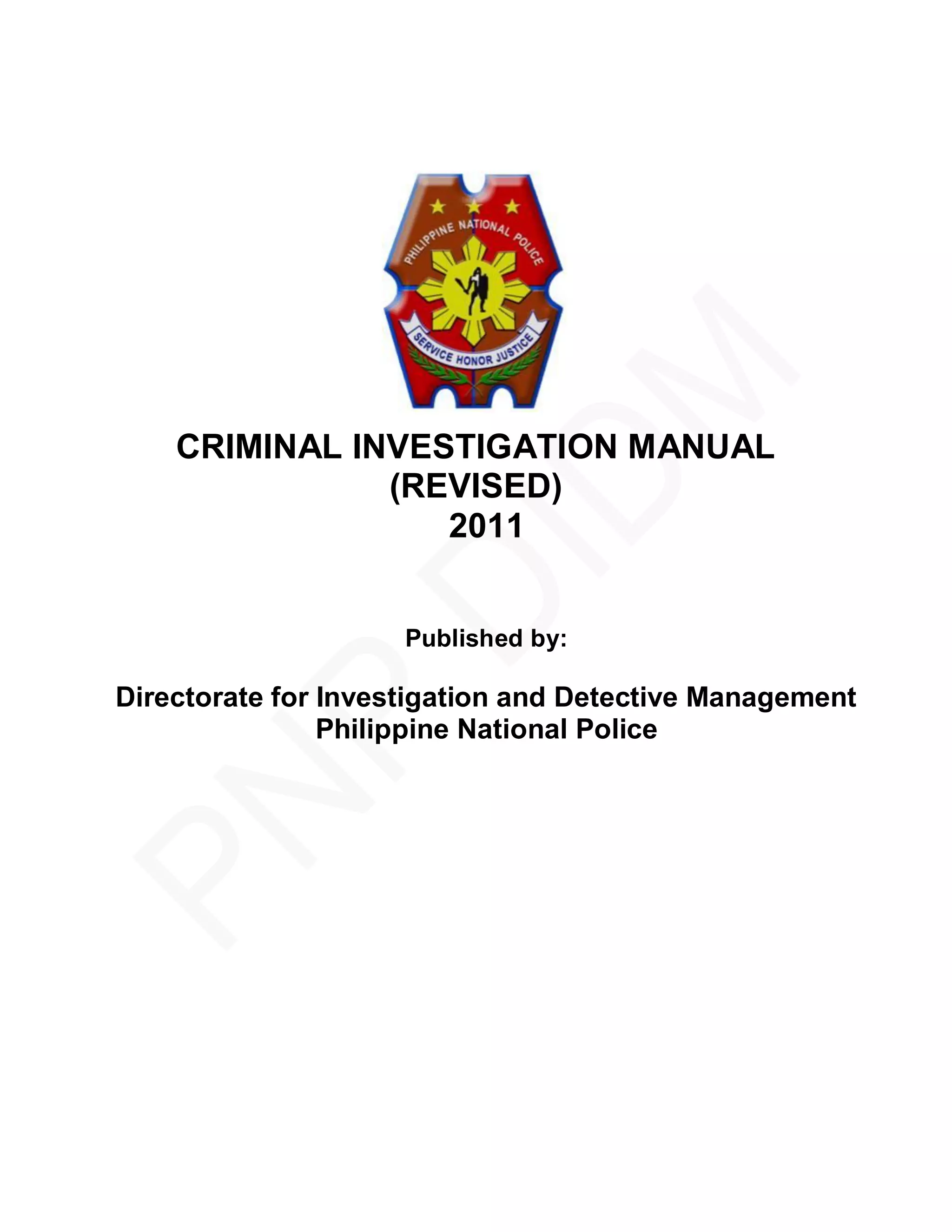 Criminal investigation manual | PDF