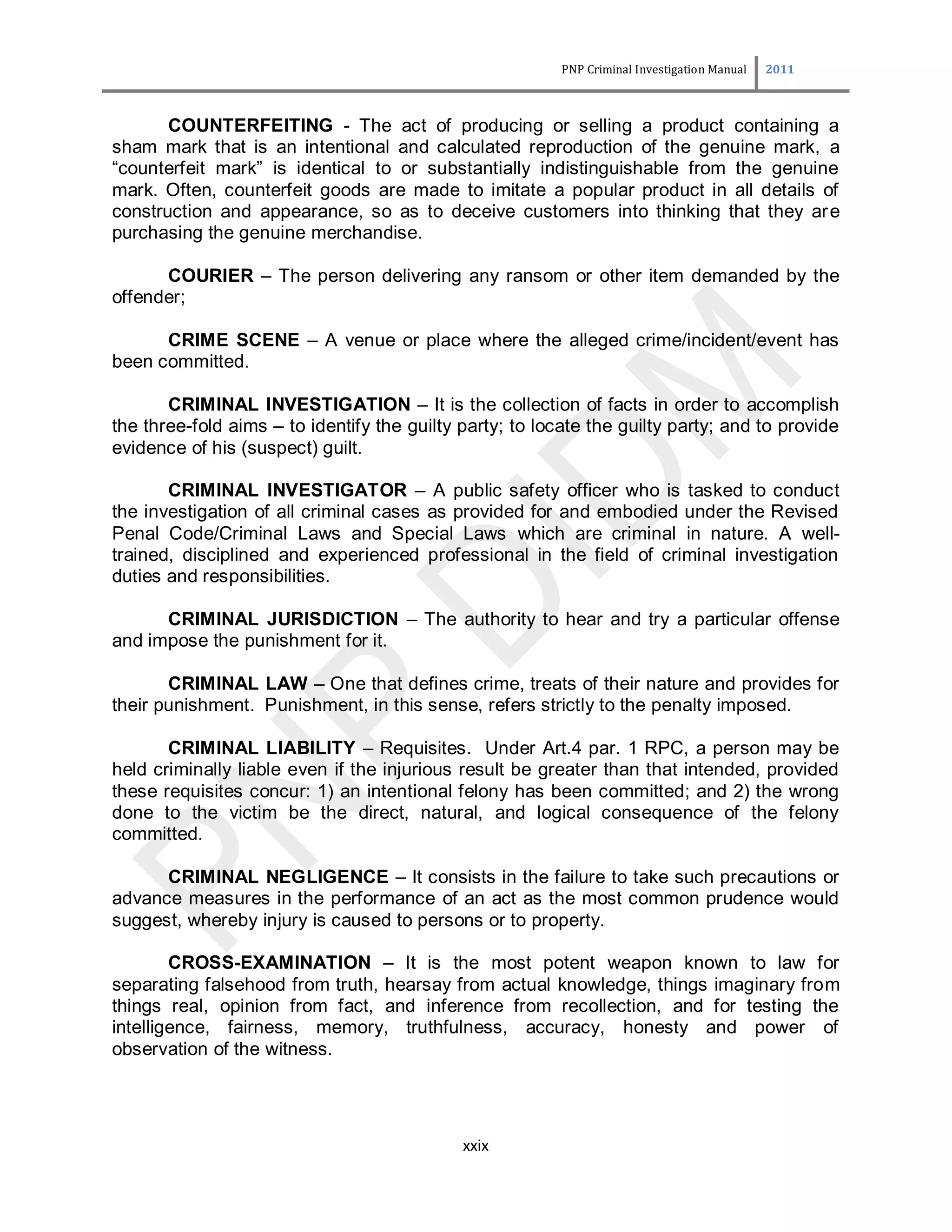 Criminal investigation manual | PDF