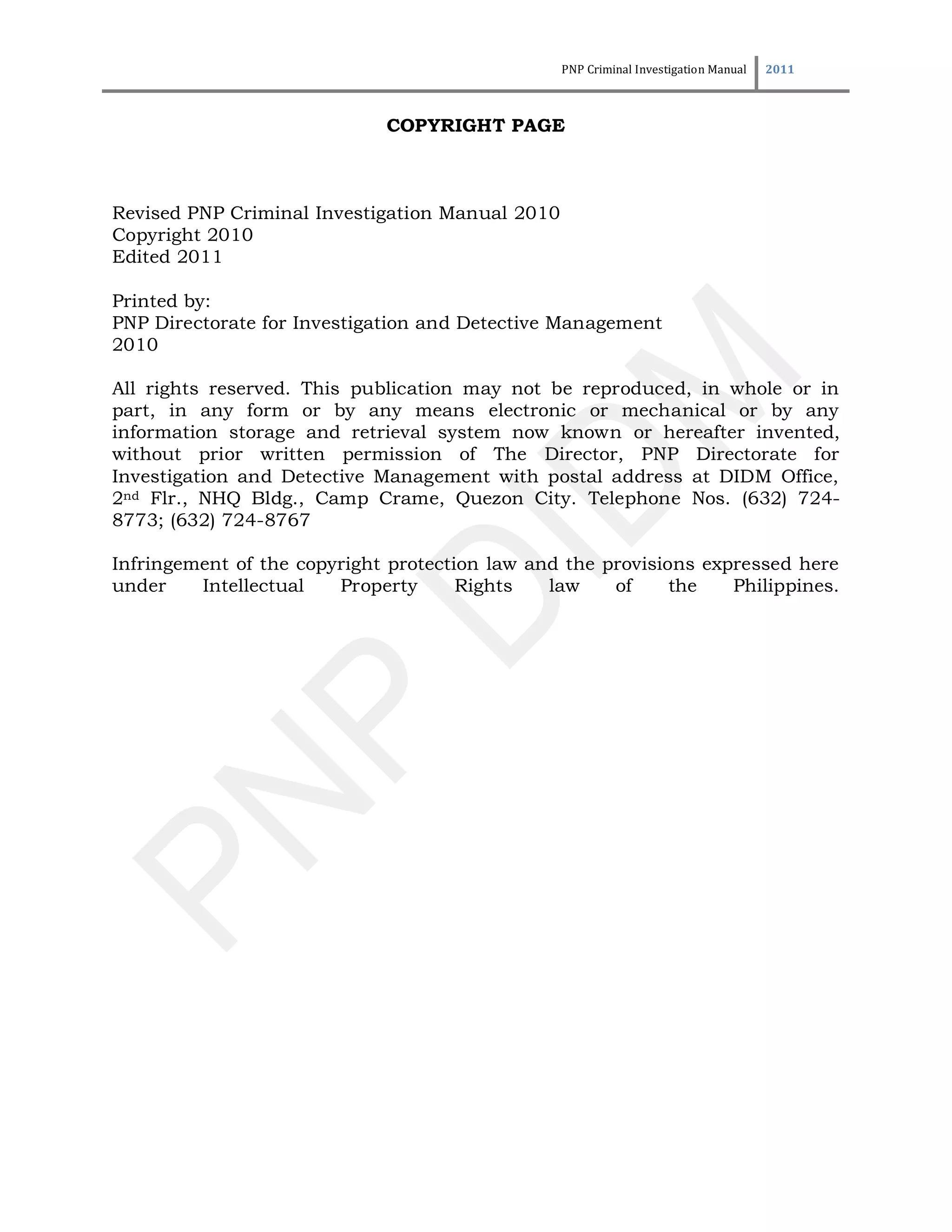 Criminal investigation manual | PDF