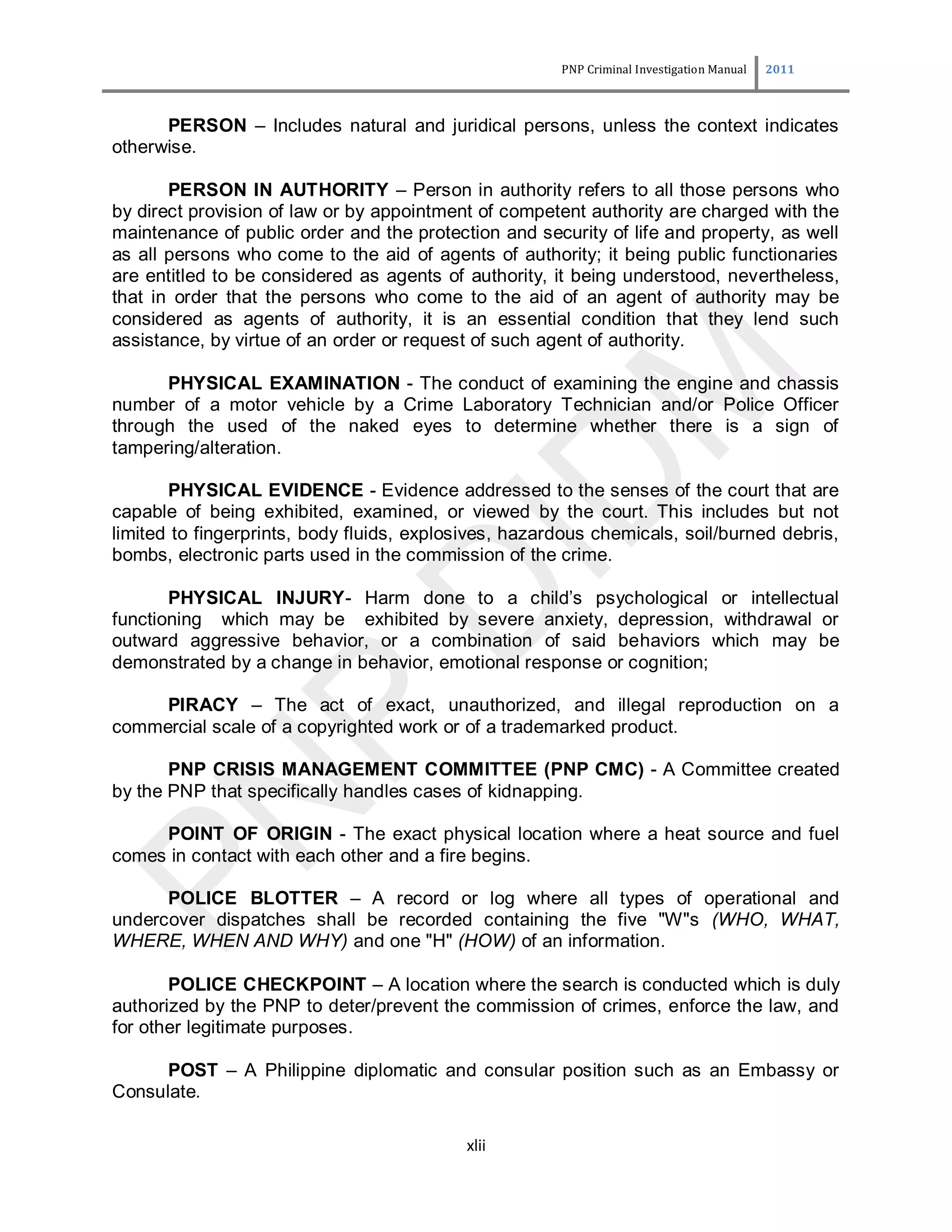 Criminal investigation manual | PDF