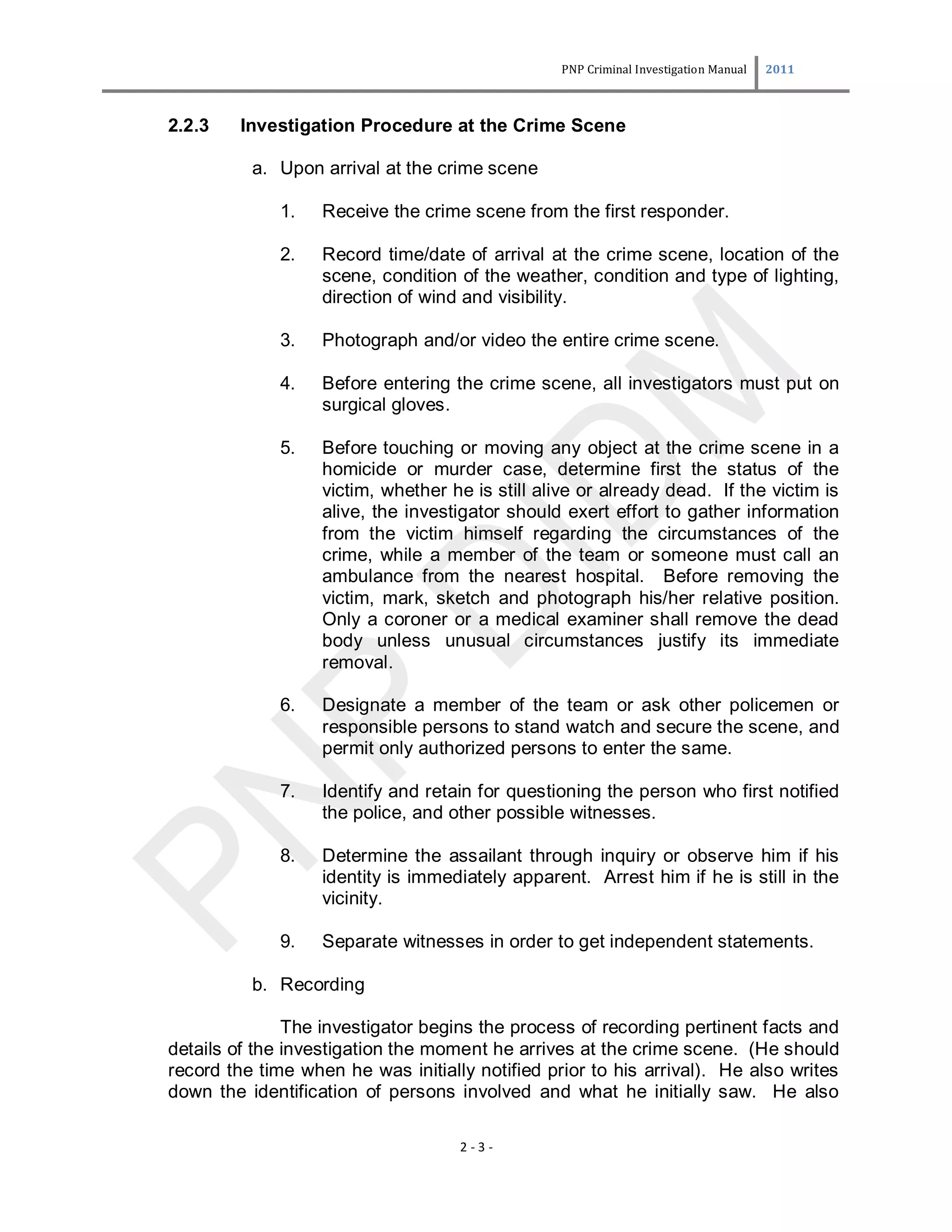 Criminal investigation manual | PDF